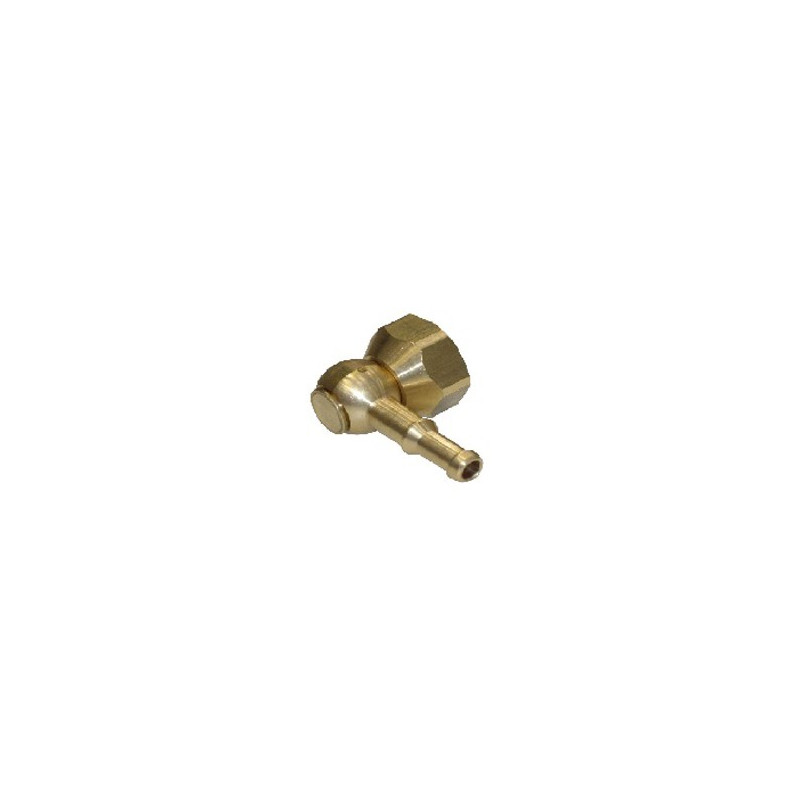 90 degree brass swivel connector with barb fitting
